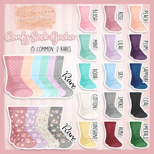 Second Life Marketplace - {Lula Belle} Comfy Socks Gacha - PEACH COMMON ...