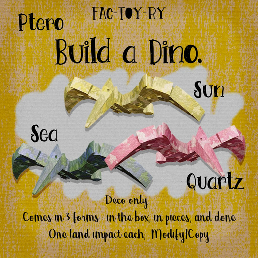 Second Life Marketplace - Fac-Toy-ry [Build a Dino] Ptero Set