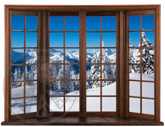 Second Life Marketplace - 51 - Winter - Wooden Window - with View Snowy ...
