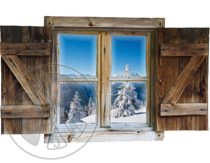 Second Life Marketplace - 68 - Winter - Wooden Small Window - with View ...