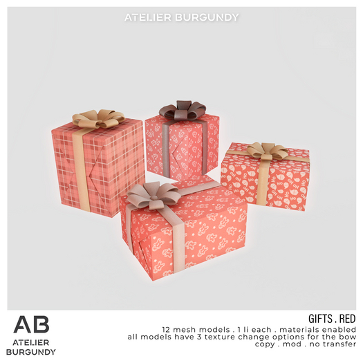 Second Life Marketplace - Atelier Burgundy . Gifts Red *ADD*