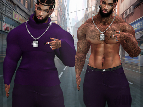 Second Life Marketplace - #DIZ TURTLENECK OUTFIT PURPLE-/^LEGACY