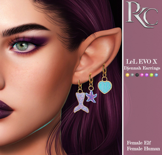 Second Life Marketplace - *PKC* LeL EVO X Djennah Earrings
