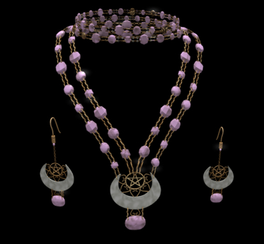 Second Life Marketplace - Ostara Set Necklace & Earrings with gold ...