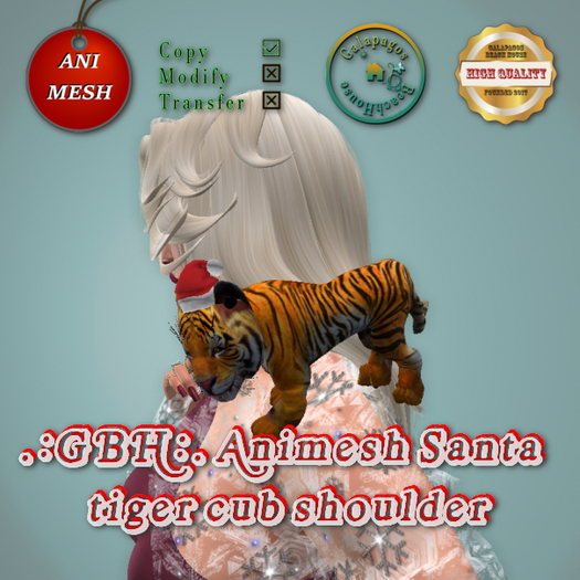 Second Life Marketplace - .:GBH:. Animesh Santa tiger cub shoulder