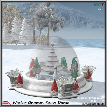 Second Life Marketplace - Snow Dome - Winter Gnomes Snow Dome