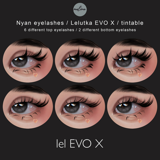 Second Life Marketplace - Malina - Nyan eyelashes / Lelutka EVO X ...