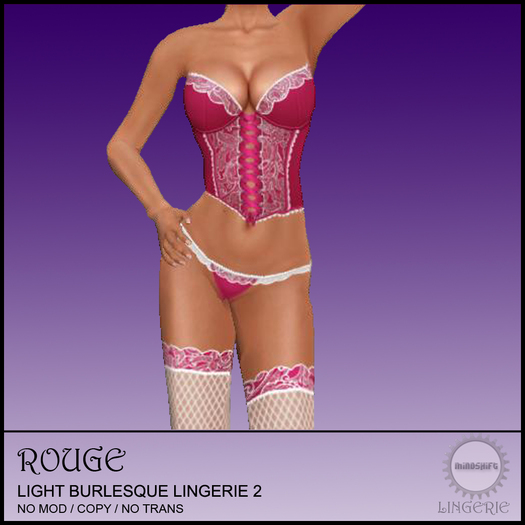 Second Life Marketplace Mindshift Light Burlesque Lingerie 2 Rouge