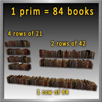 Second Life Marketplace - (2S) 1 prim = 84 sculpted books!