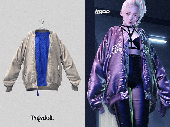 Second Life Marketplace - Oversize Bomber Jacket (gray)