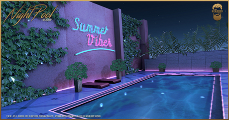 Second Life Marketplace - Night Pool Backdrop - The Bearded Guy