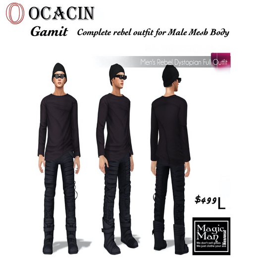 Second Life Marketplace - Rebel complete Outfit Male Ocasin Gamit-BOX