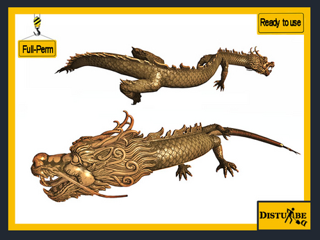 Second Life Marketplace - ::DisturbeD:: Chinese Golden Dragon Statue ...