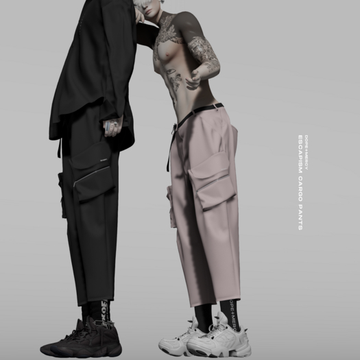 Second Life Marketplace - [Dope+Mercy]Escapism Cargo Pants_Khaki (ADD)