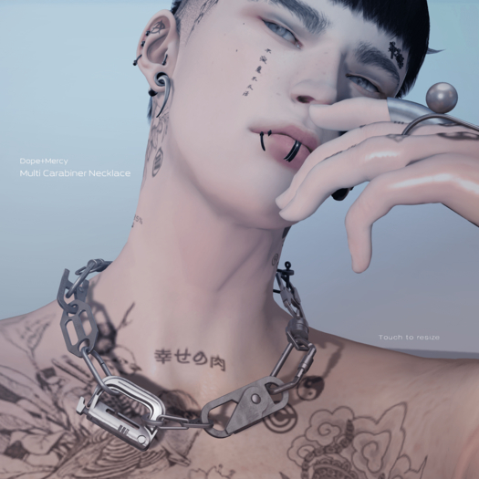 Second Life Marketplace - [Dope+Mercy]Multi Carabiner Necklace_Black (ADD)