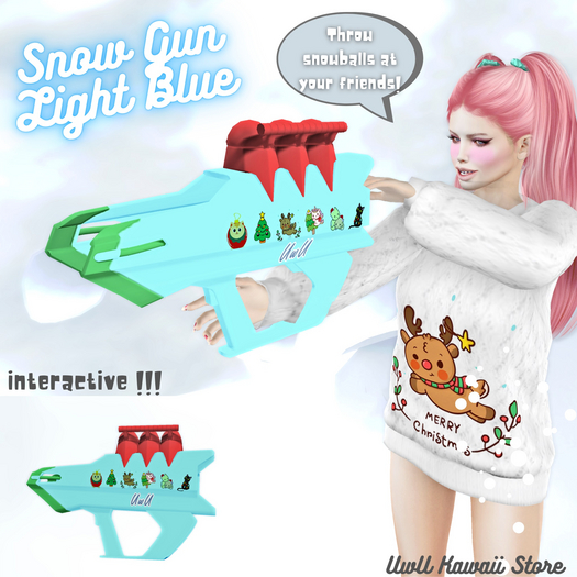 Second Life Marketplace - Snow Gun LIght Blue- UwU Kawaii Store