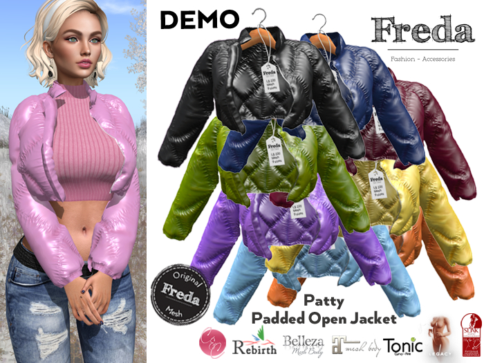 Second Life Marketplace - "Freda" DEMO Patty Padded open cropped Puffer ...