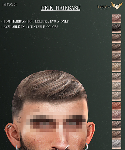 Second Life Marketplace - EGX. BOM Erik Hairbase (EVO X)