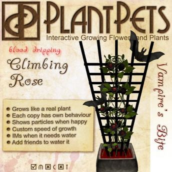 Second Life Marketplace - Plantpet seed climbing rose vampire bite