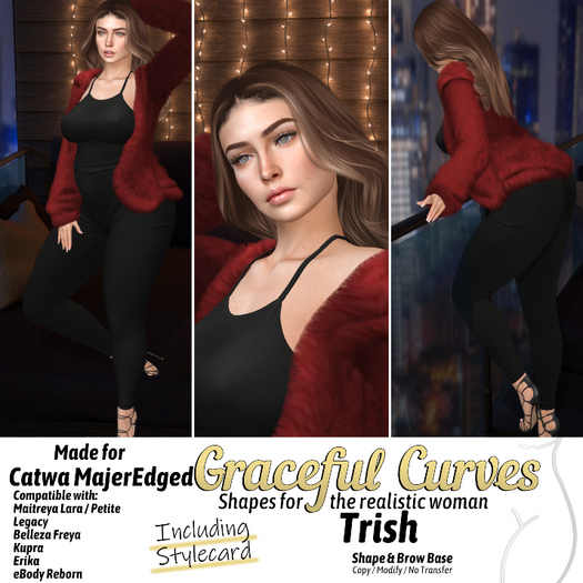 Second Life Marketplace - *Graceful Curves* Trish Shape - Catwa ...