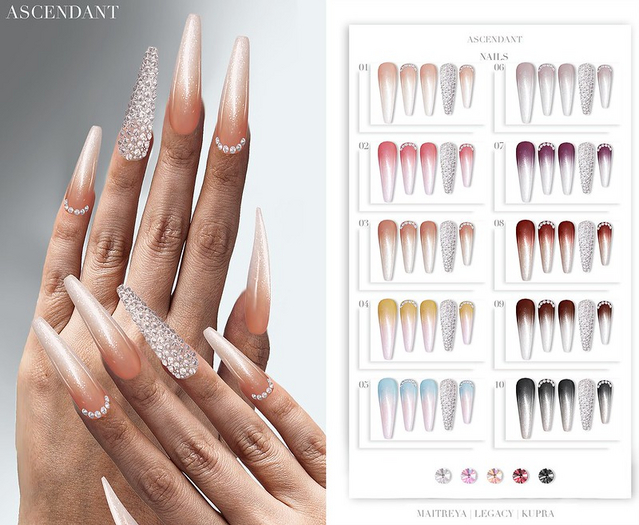 Second Life Marketplace - Ascendant - Saria Nails Fatpack