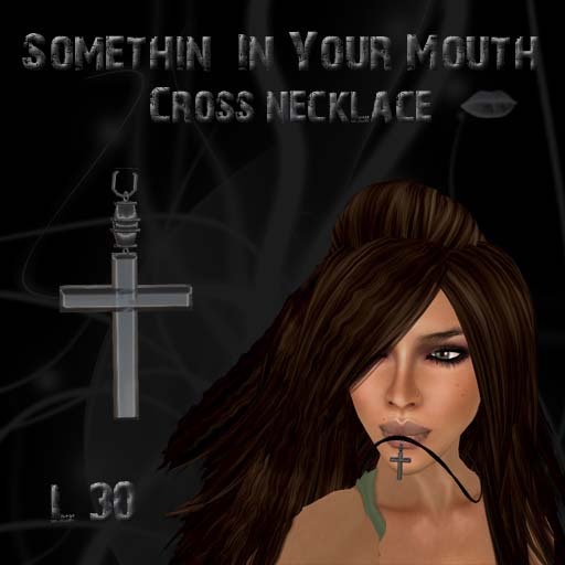 Second Life Marketplace Somethin In Your Mouth Cross Necklace