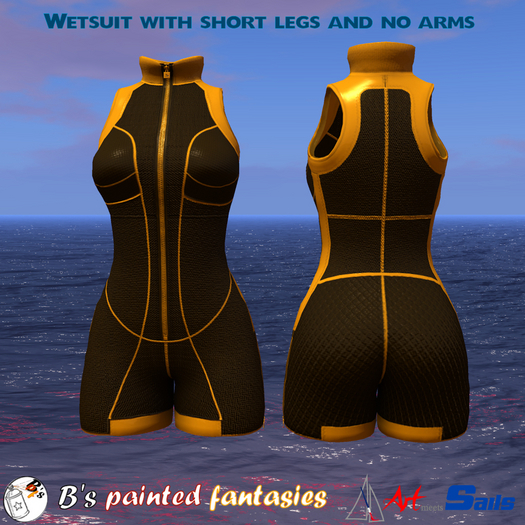 Second Life Marketplace - Art meets Sails Female Wetsuit short legs and ...
