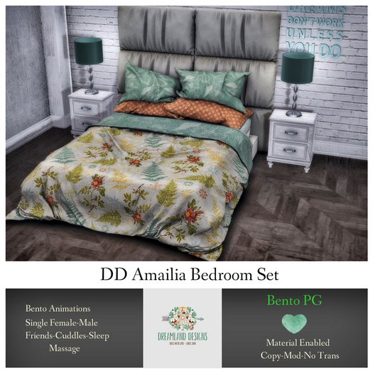 Second Life Marketplace - DD Amailia Bedroom Set PG/ADD