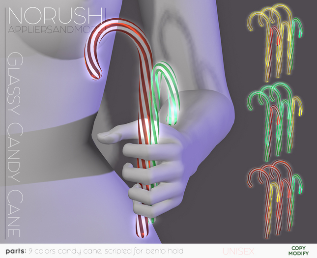 Second Life Marketplace Norush Glassy Candy Cane Bento Hold 7912