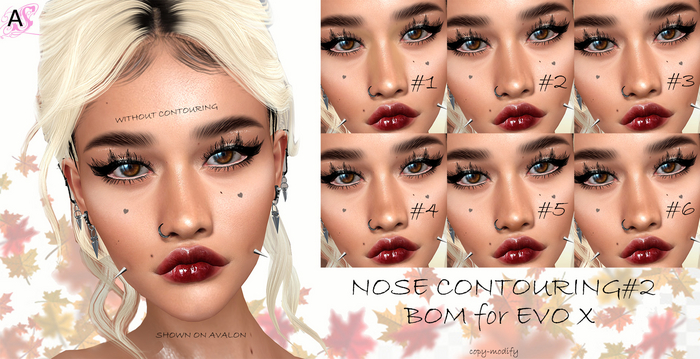 Second Life Marketplace - Autumn Shapes-Six types of nose contouring #2 ...