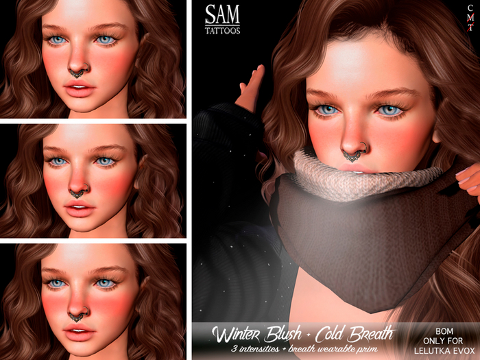 Second Life Marketplace - [SAM TATTOOS] WINTER BLUSH + COLD BREATH ...