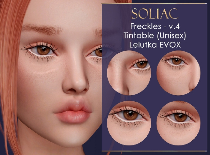 Second Life Marketplace - SOLIAC - Freckles V.4 Lelutka EVOX