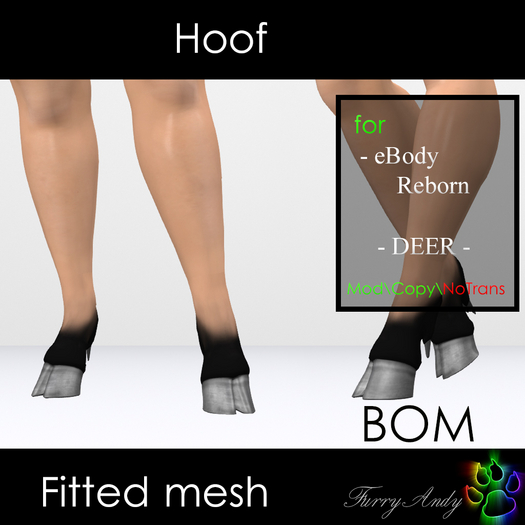 Second Life Marketplace - Furry Andy - Hoof for eBody Reborn body Deer
