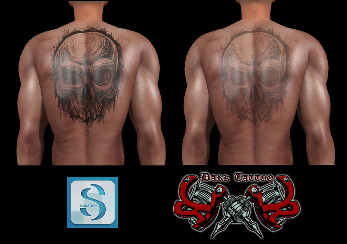 Second Life Marketplace - -Dark Tattoo- Skull Back BoM