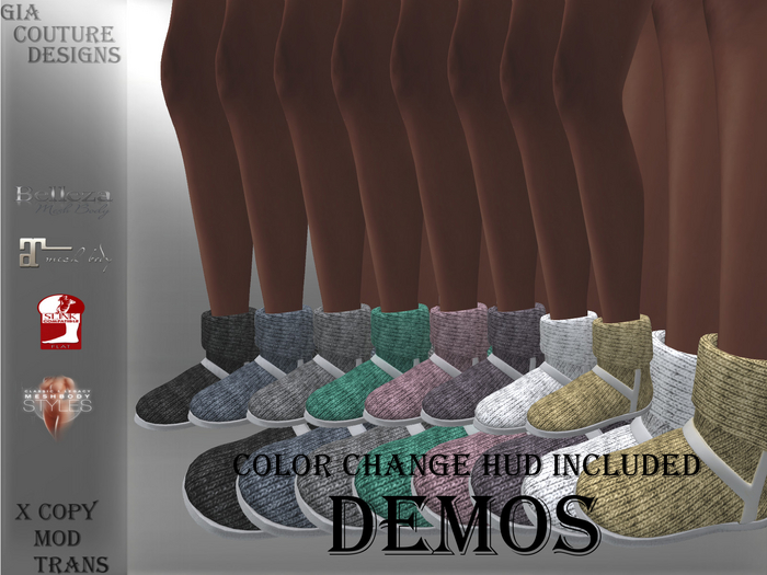 Second Life Marketplace - "GCD" Reagan Slipper Boots DEMOS