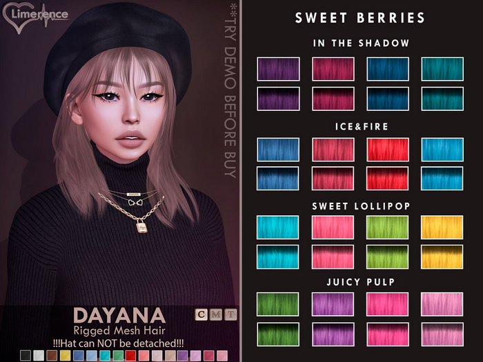 Second Life Marketplace - {Limerence} Dayana hair-Sweet berries