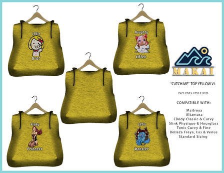 Second Life Marketplace - Makai - Catch me Top - Yellow Version 1