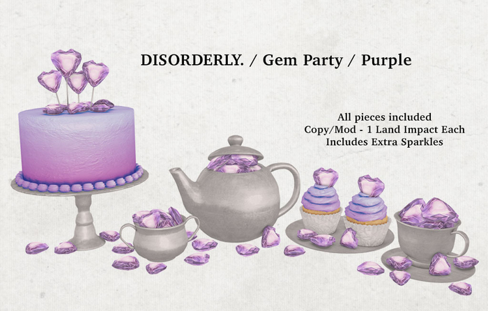Second Life Marketplace - DISORDERLY. / Gem Party / Purple