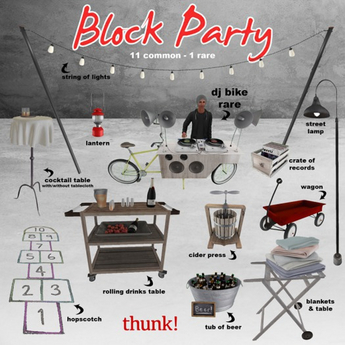 Second Life Marketplace - Thunk! Block Party Rolling Drinks Table