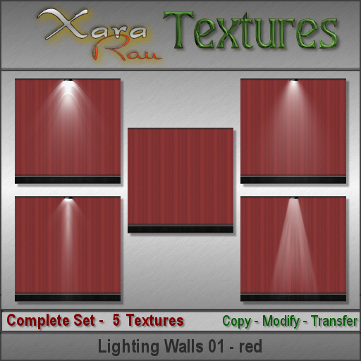 Second Life Marketplace - XR Textures - Walls Lighting 01 - red