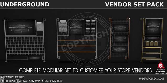 Second Life Marketplace - [UG MESH] VENDOR SET PACK (DAE) - FULL PERM