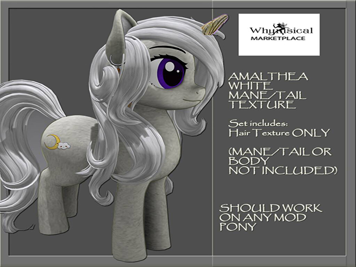 Second Life Marketplace - Amalthea/White Mane/Tail Hair Texture