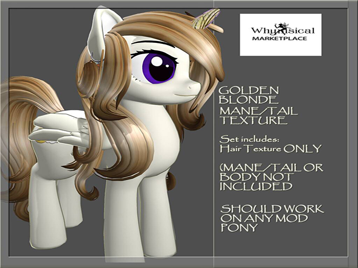 Second Life Marketplace - Golden Blonde Mane/Tail Hair Texture