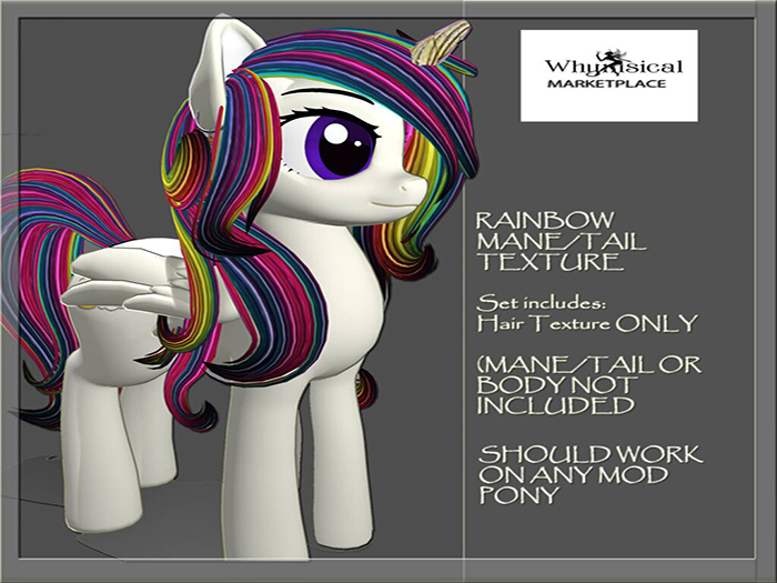 Second Life Marketplace - Rainbow Mane/Tail Hair Texture