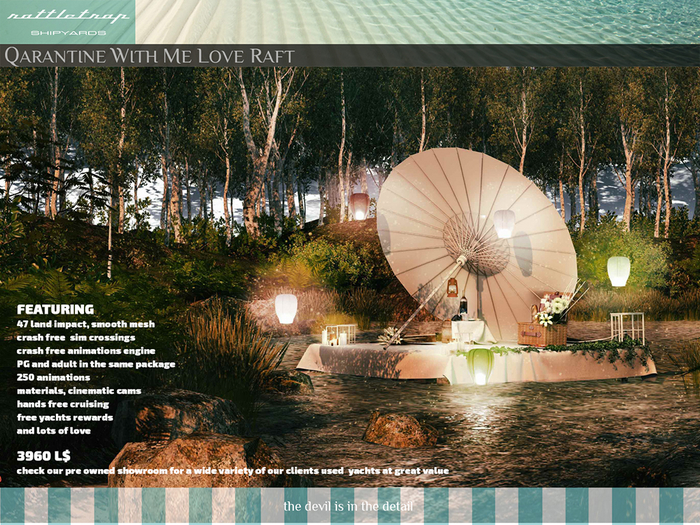 Second Life Marketplace - Rattletrap Shipyards_Quarantine With Me Love Raft