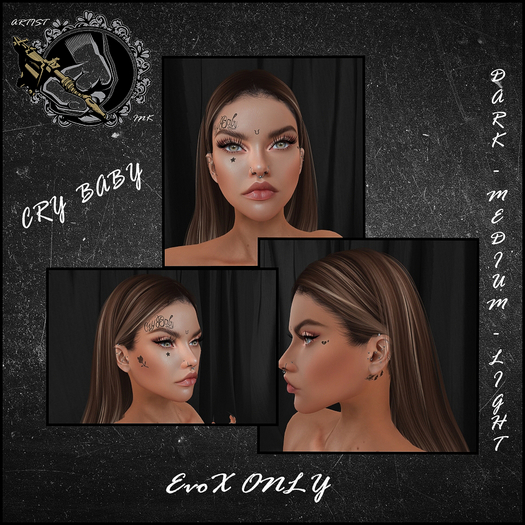 Second Life Marketplace - Tattoo " Cry Baby " EvoX by Artist Ink