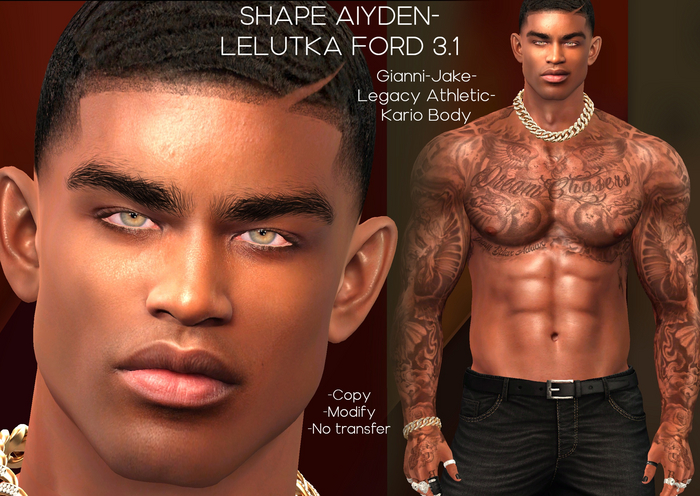 Second Life Marketplace - SHAPE AIYDEN-LELUTKA FORD 3.1
