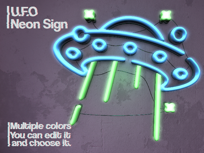 Second Life Marketplace - UFO neon sign