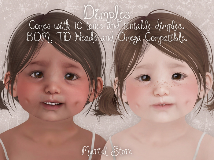 Second Life Marketplace - Muriel. Dimples (BOM, TD Heads & Omega)