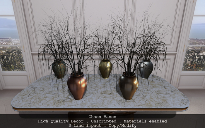 Second Life Marketplace - TheSinner - Chaos Vases Fat Pack